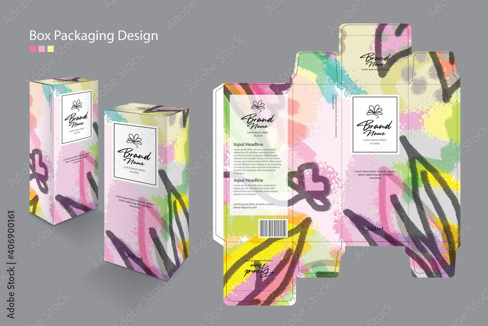 Packaging Box, Packaging design Template for cosmetic, Supplement, spa ...