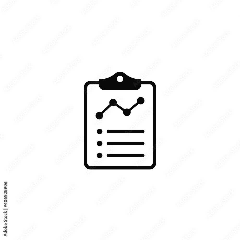 Analytics report icon. Clipboard with checklist and trend up vector ...