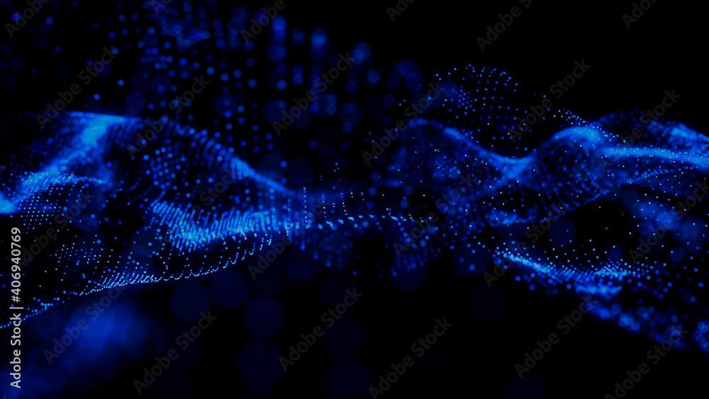 Abstract 3D Technology concept. Big Data and Artificial Intelligence ...
