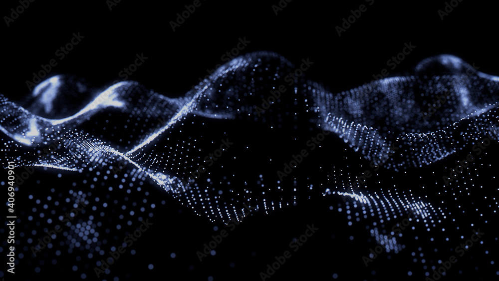 Abstract 3D Technology concept. Big Data and Artificial Intelligence ...