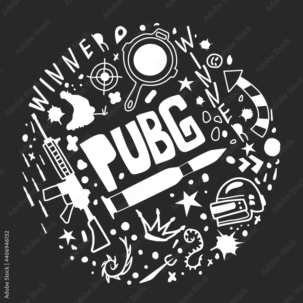 PUBG - PlayerUnknowns Battlegrounds Game. Vector helmet from ...