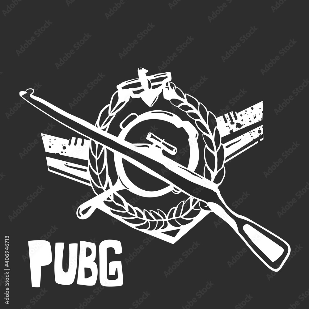 PUBG - PlayerUnknowns Battlegrounds Game. Vector sniper rifle, assault ...