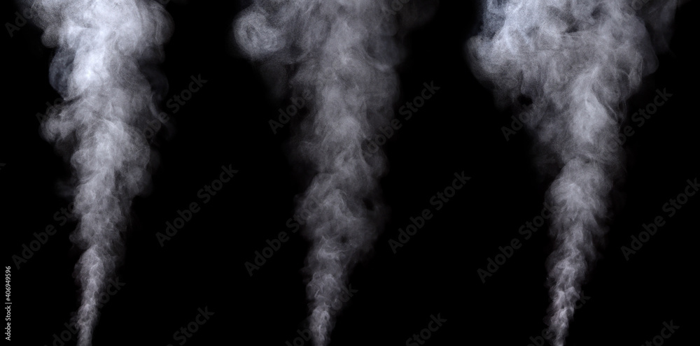 smoke steam isolated black background Stock Photo | Adobe Stock