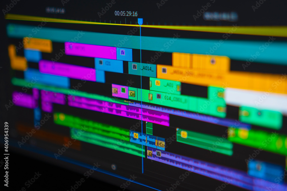 Professional video editing timeline. video editing concept. Stock Photo ...