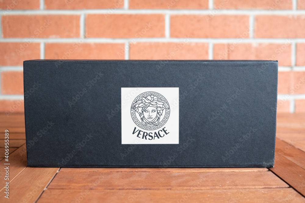 Versace logo editorial illustrative fashion Stock Photo | Adobe Stock