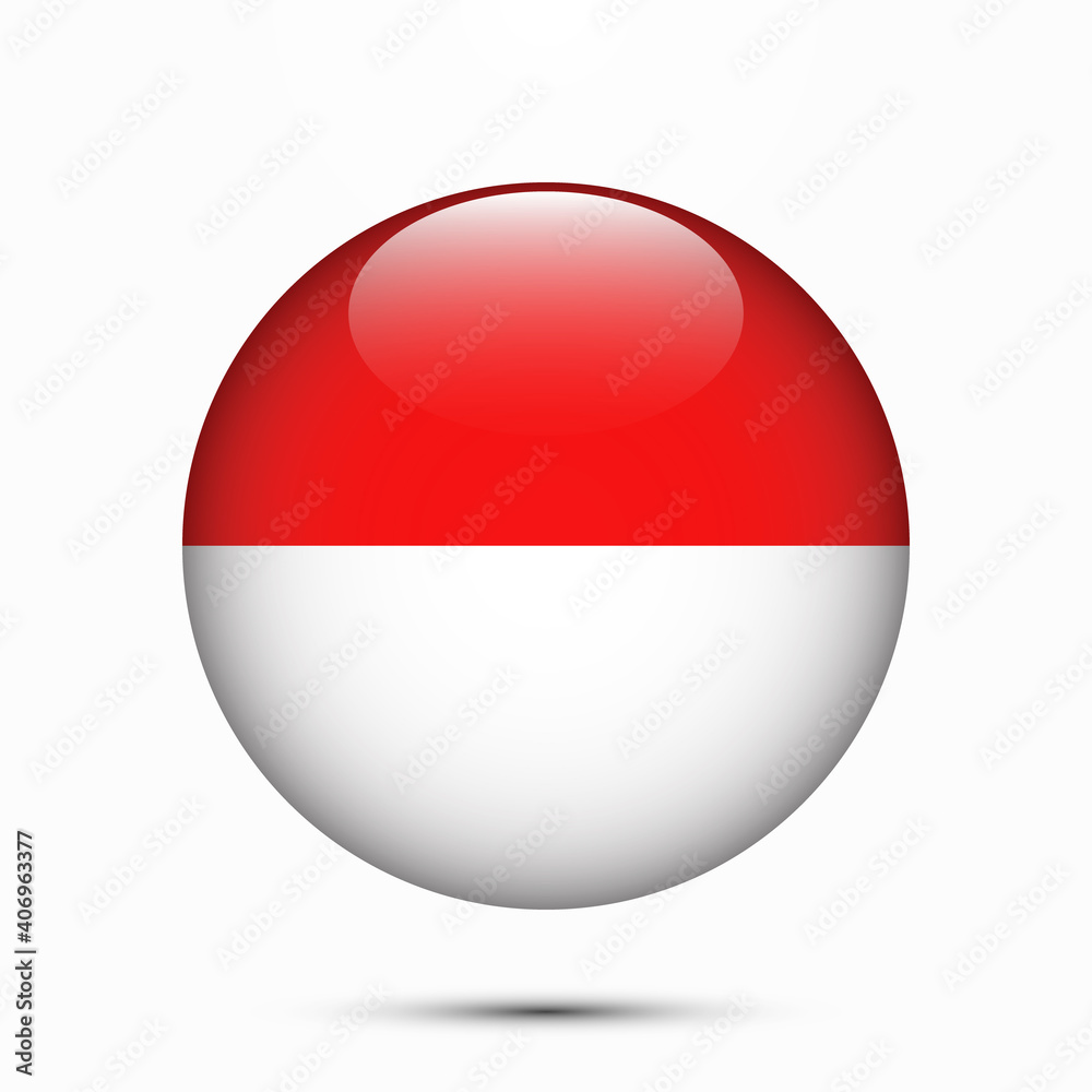 Indonesia flag vector circle shape button. Clear circle isolated ...