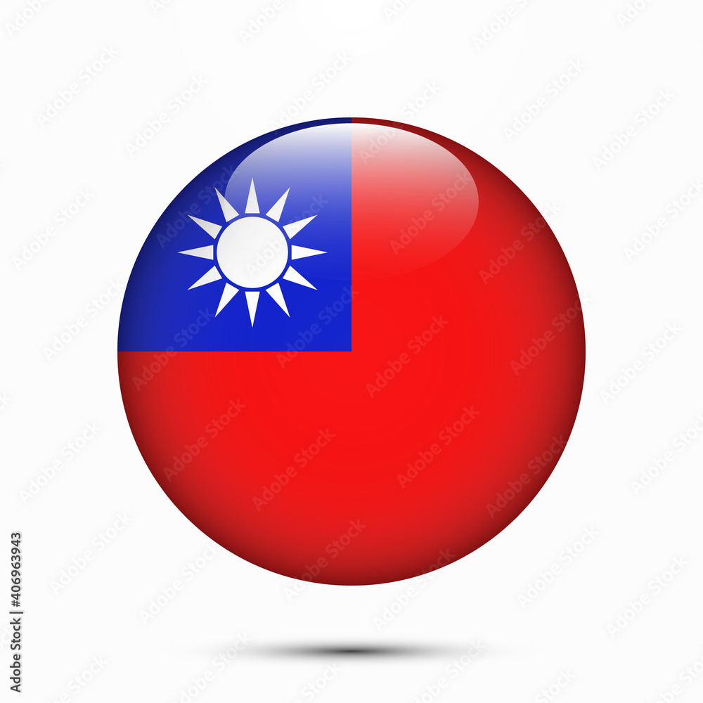 Taiwan flag vector circle shape button. Clear circle isolated Taiwan ...