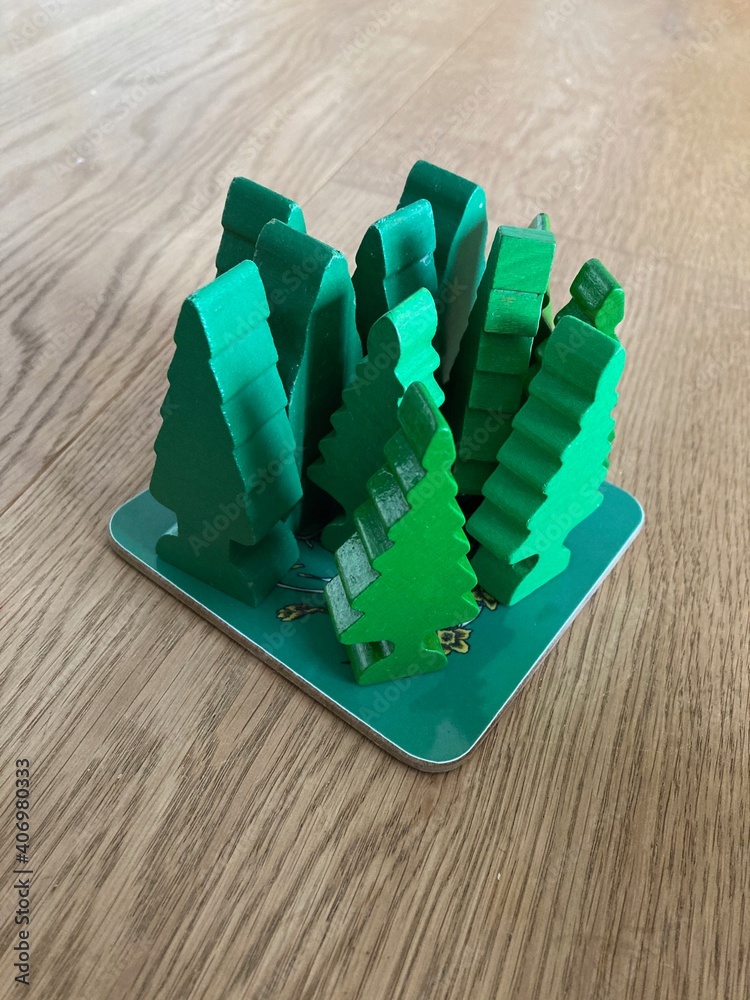 wooden 3d trees infographics Stock Photo | Adobe Stock
