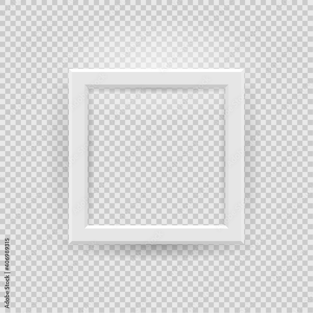 Presentation set square picture frame design with shadow on transparent ...