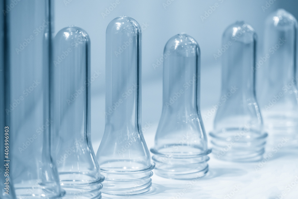 The injection preform shape of PET bottle products. The plastic bottle ...