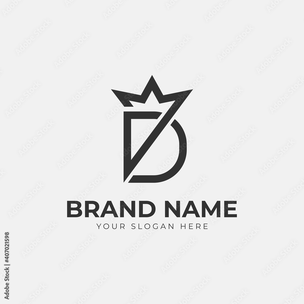 Letter D Crown King Queen Logo Vector Template Stock Vector | Adobe Stock