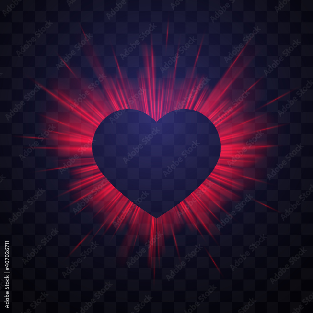 Red heart lights on transparent background Stock Vector | Adobe Stock