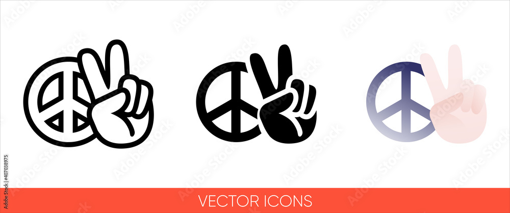 Peace sign hand with fingers and pacific sign, international symbol of ...