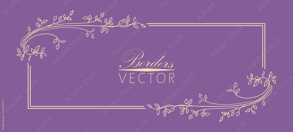 Vector border or frame background in purple amethyst color with elegant ...