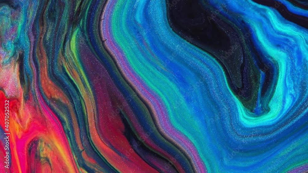 Fluid art painting footage, trendy acryl texture with flowing effect ...
