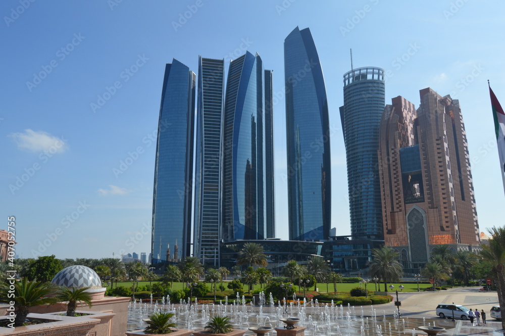 Etihad towers,a series of five tall buildings and hotel in Abu Dhabi ...