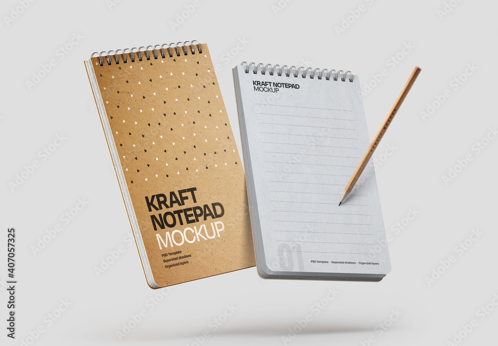 Kraft Notepad Mockup Stock Template | Adobe Stock