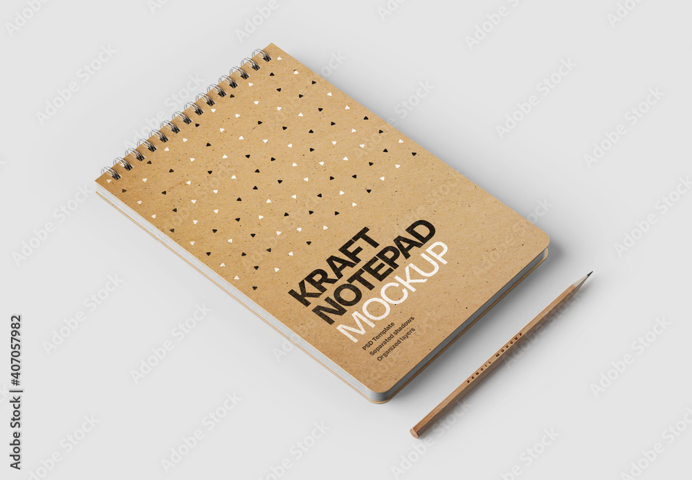 Kraft Notepad Mockup Stock Template | Adobe Stock