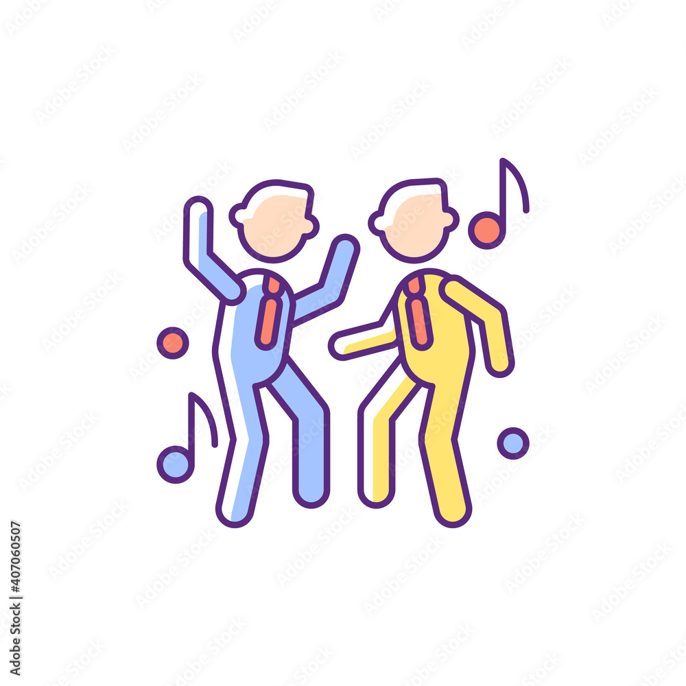 Fun RGB color icon. Office party. Entertainment for company team ...