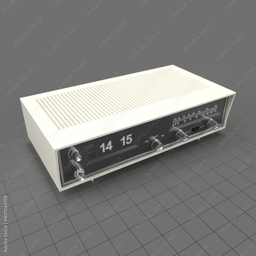Radio alarm clock Stock 3D asset | Adobe Stock