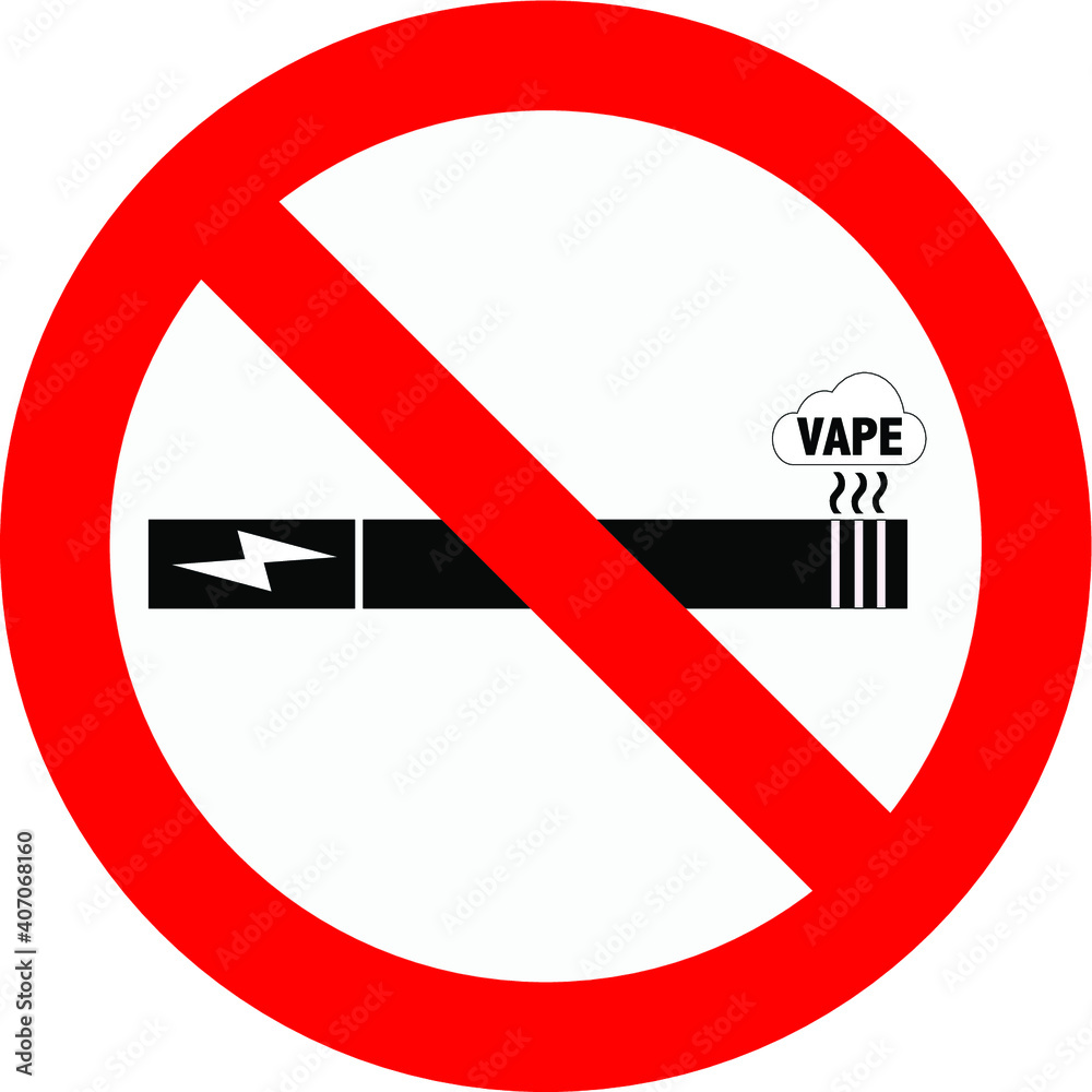 No Vape sign - Vaping Prohibited - Isolated on transparent background ...
