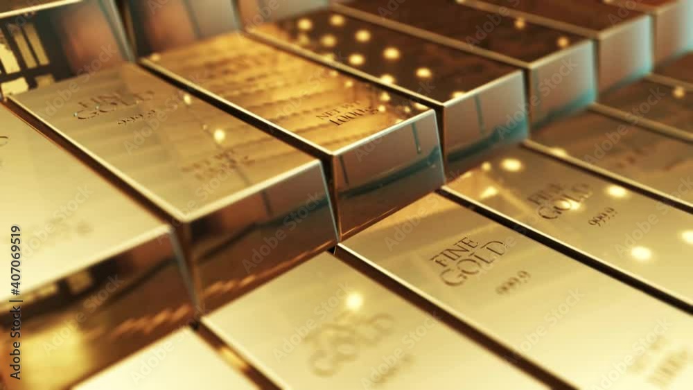 Video Stock Realistic gold ingots animation with effective lighting ...
