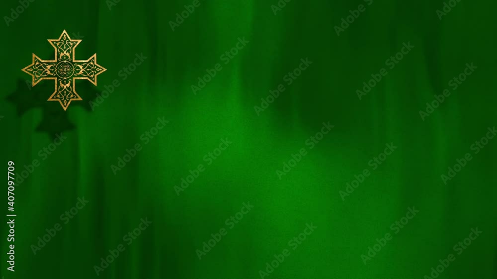 Vidéo Stock Liturgic green velvet with golden Christian Coptic Orthodox ...