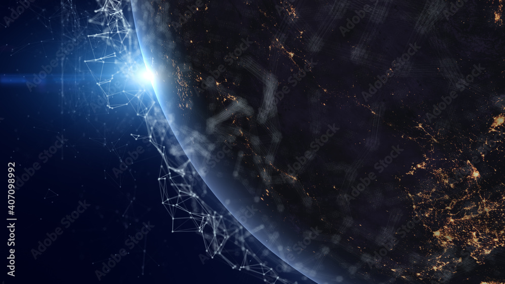 Futuristic Earth From Space