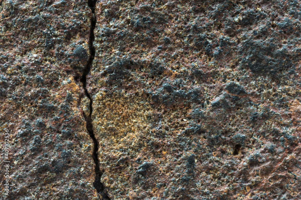 Macro photo of the fusion crust from a Chondrite Meteorite, piece of ...