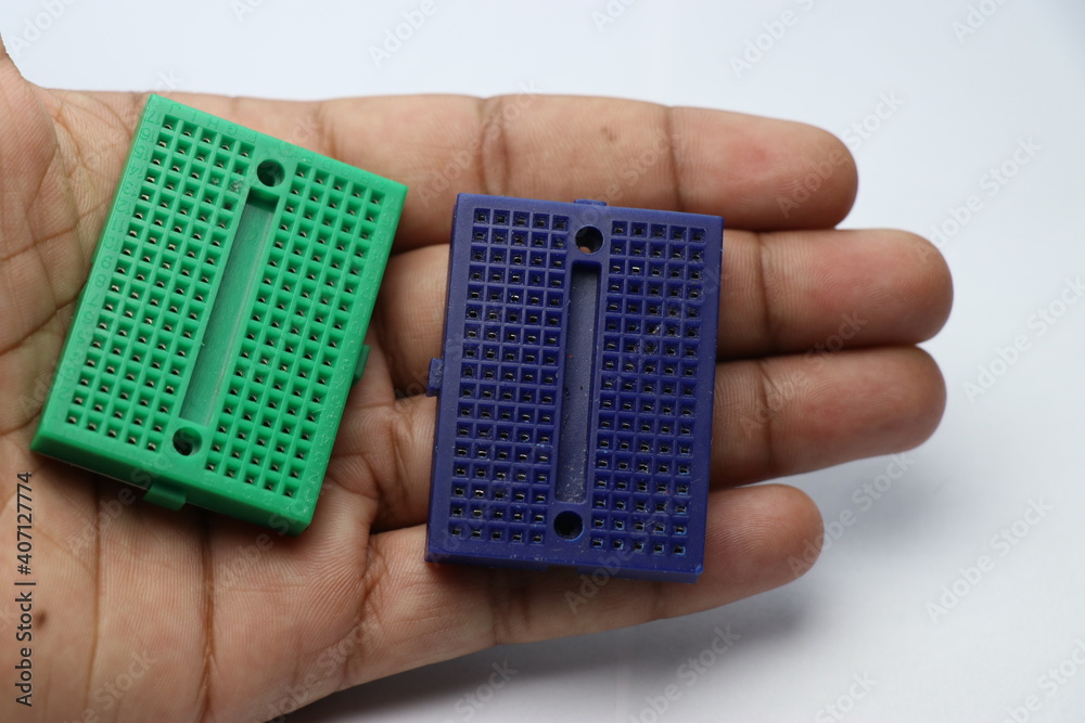 Mini breadboard held in hand. mini solderless breadboard held in hand ...
