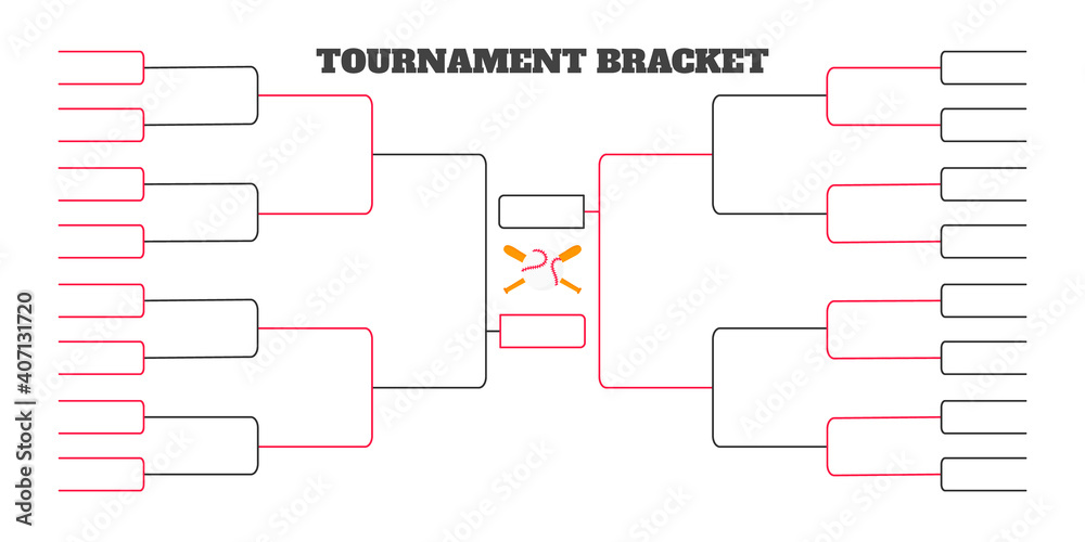 32 team tournament bracket championship template flat style design ...