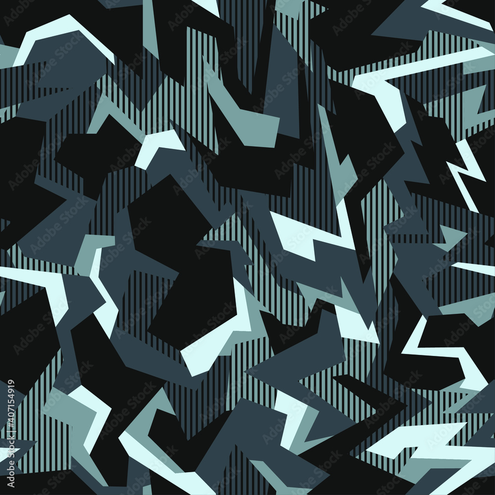 Geometric camouflage seamless pattern. Abstract modern military camo ...