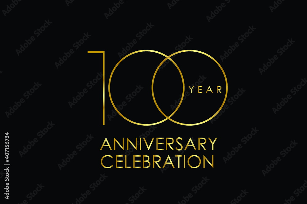 100 year anniversary red ribbon celebration logotype. anniversary logo ...