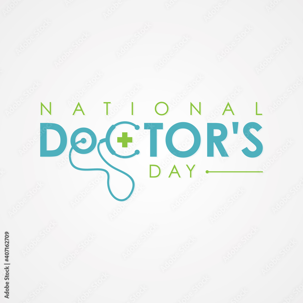 Typography for National Doctors Day with stethoscope Stock Vector ...