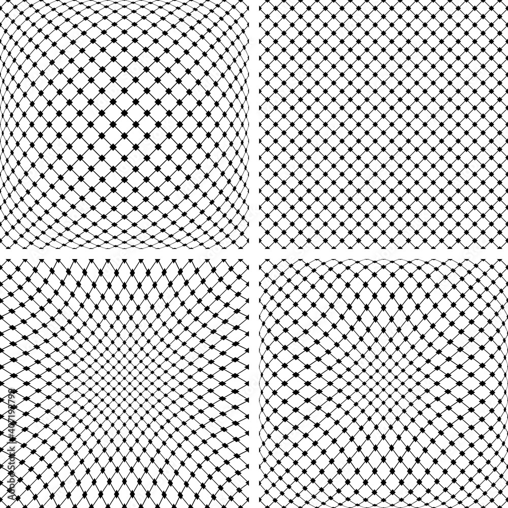 Set Of 3d Net Patterns Abstract Convex And Concave Textures Stock Vector Adobe Stock