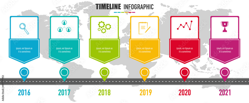 Project Timeline Infographics, 6 years recap, timeframe, milestones and ...
