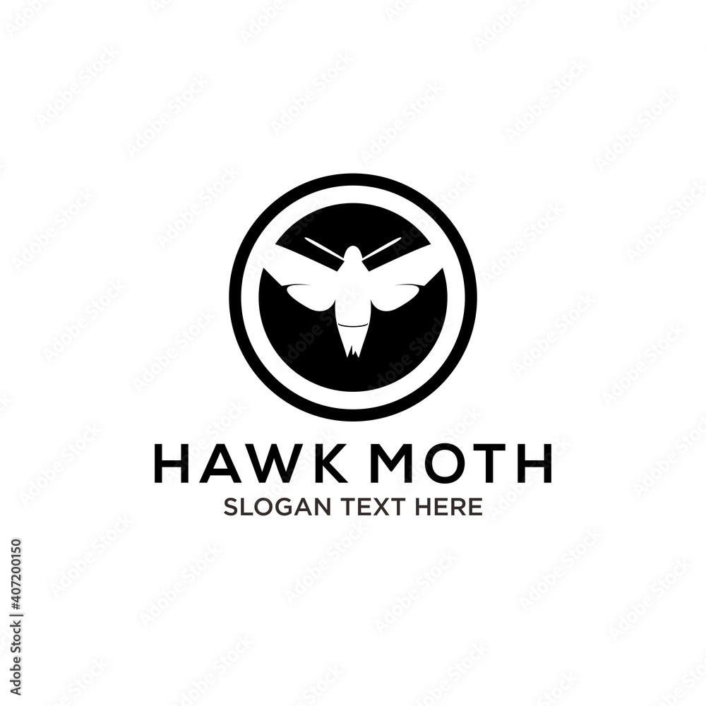 hawk moth logo design vector Stock Vector | Adobe Stock