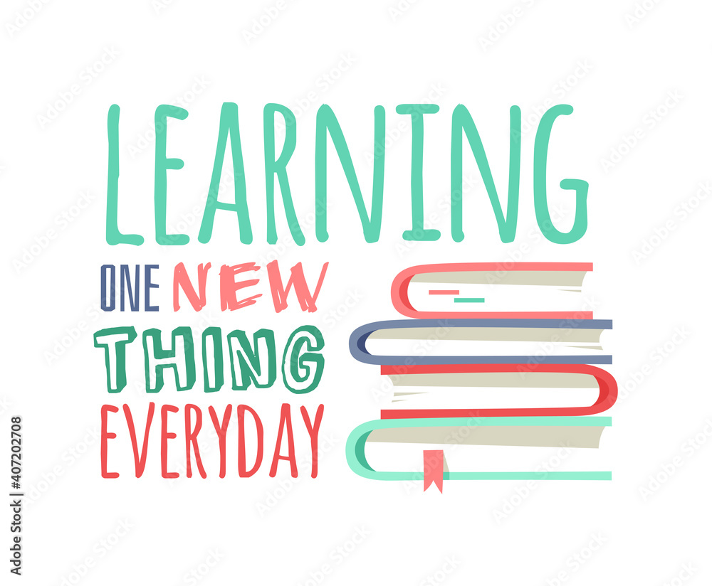 Cartoon drawing book for Student and Quote. Hand drawn school object ...