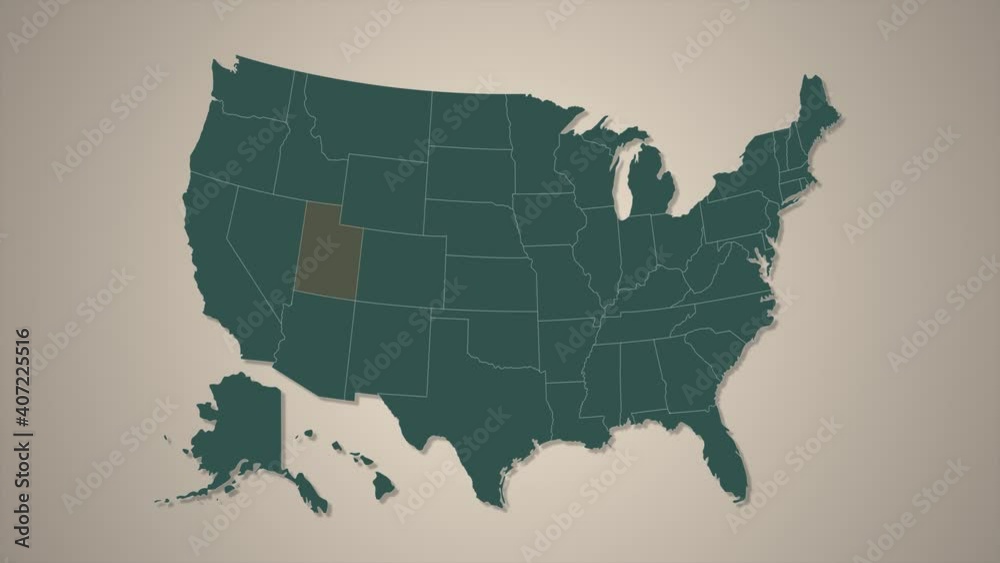US Utah state border 2D visualization, modern map outline, travel Stock ...