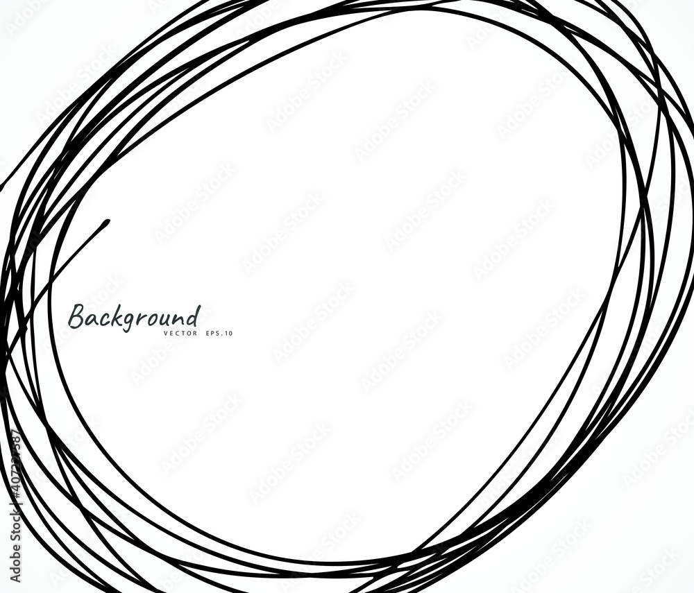 Hand drawn circle line sketch. Vector circular scribble doodle round ...