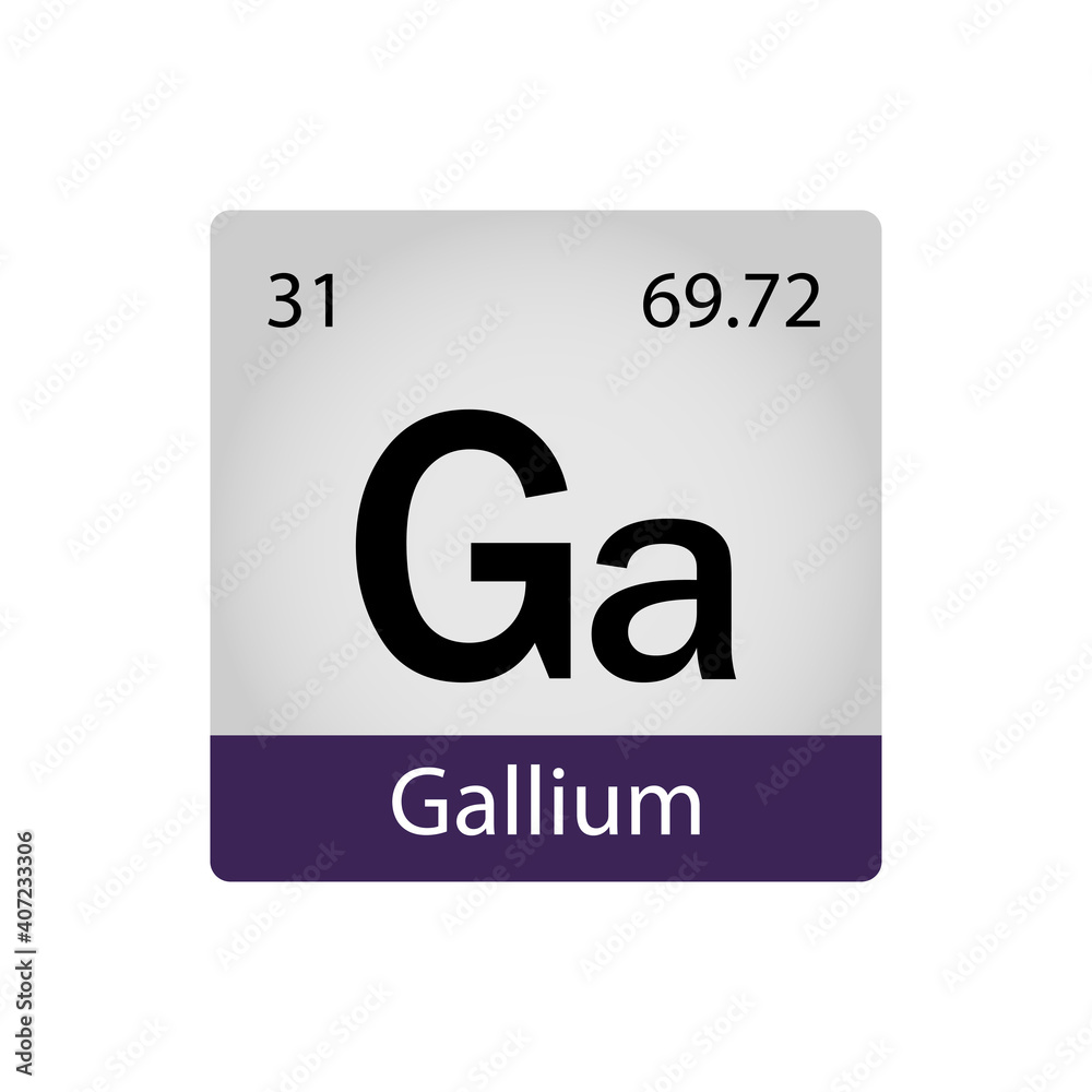 31 chemistry element. Gallium element periodic table. Chemistry concept ...