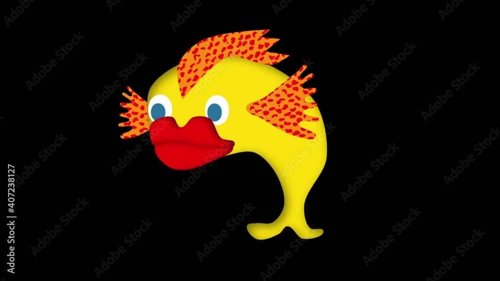 Cartoon fish with blue eyes and big red lips. Animated icon. Stock ...