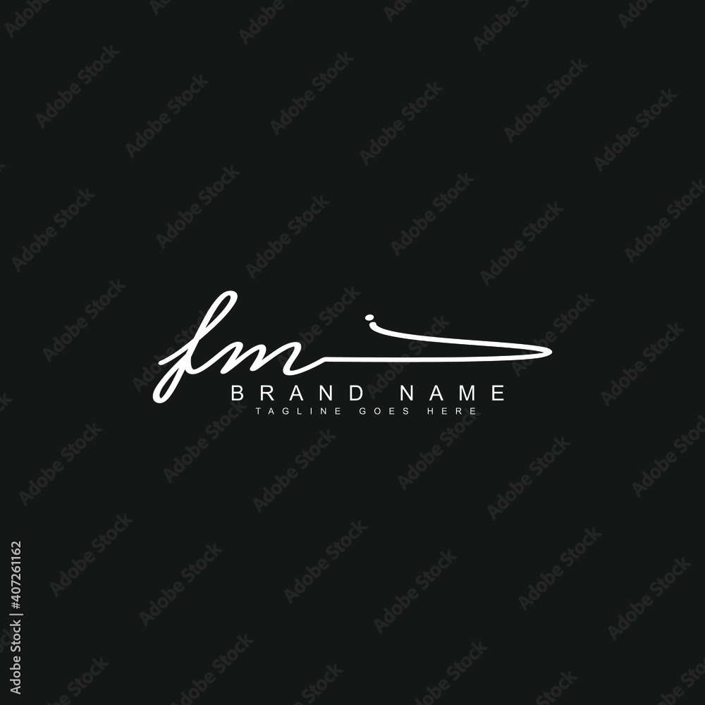 FM Signature Logo - Hand drawn Logo for Initial Letter F and M Stock ...