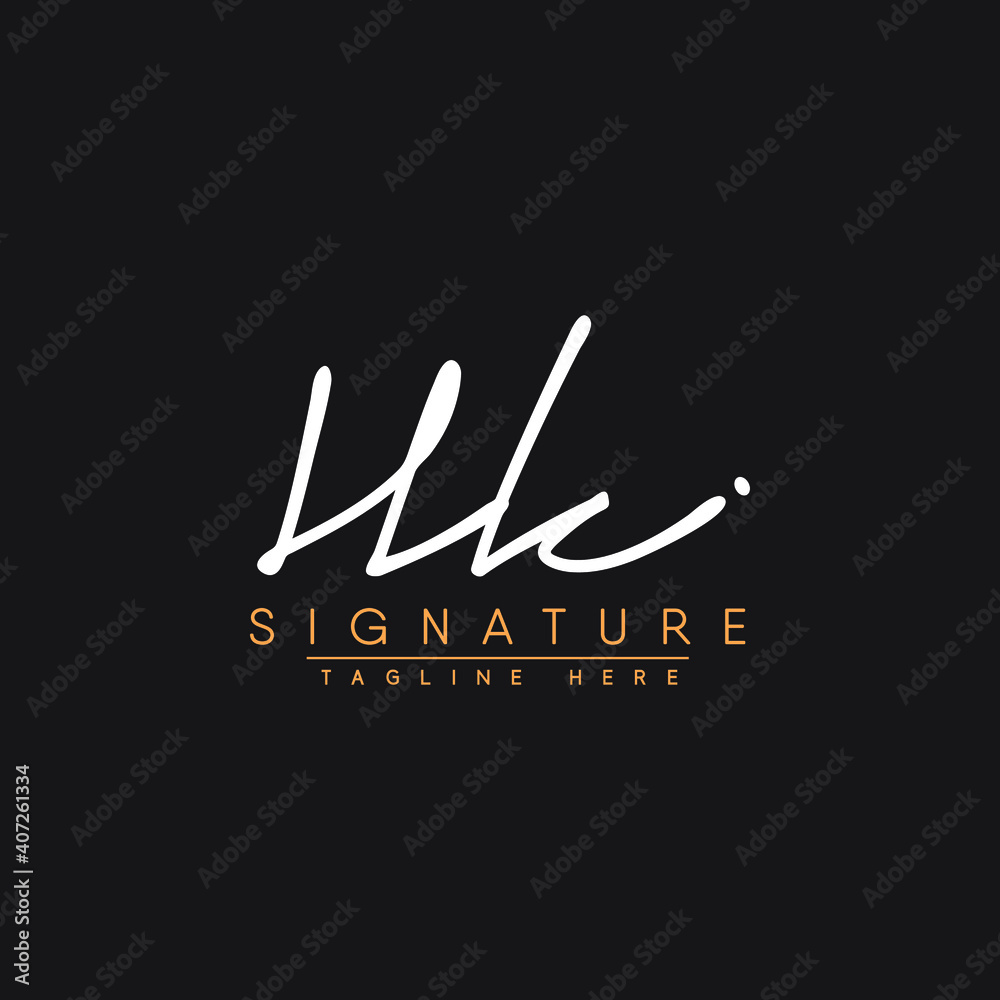 HK Initial Signature Logo - Handwritten Vector Logo for Letter H and K ...