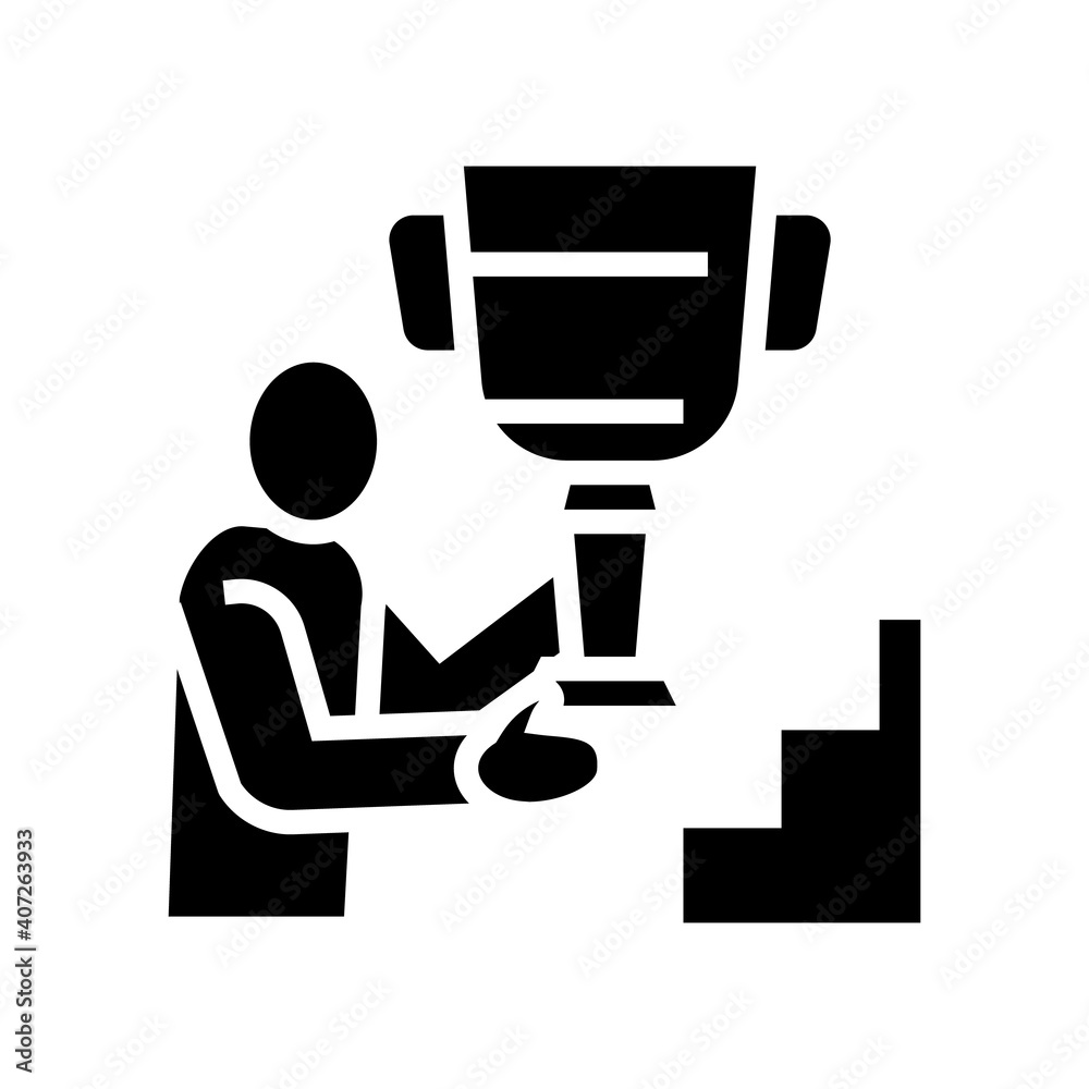 self-realization people value glyph icon vector. self-realization ...