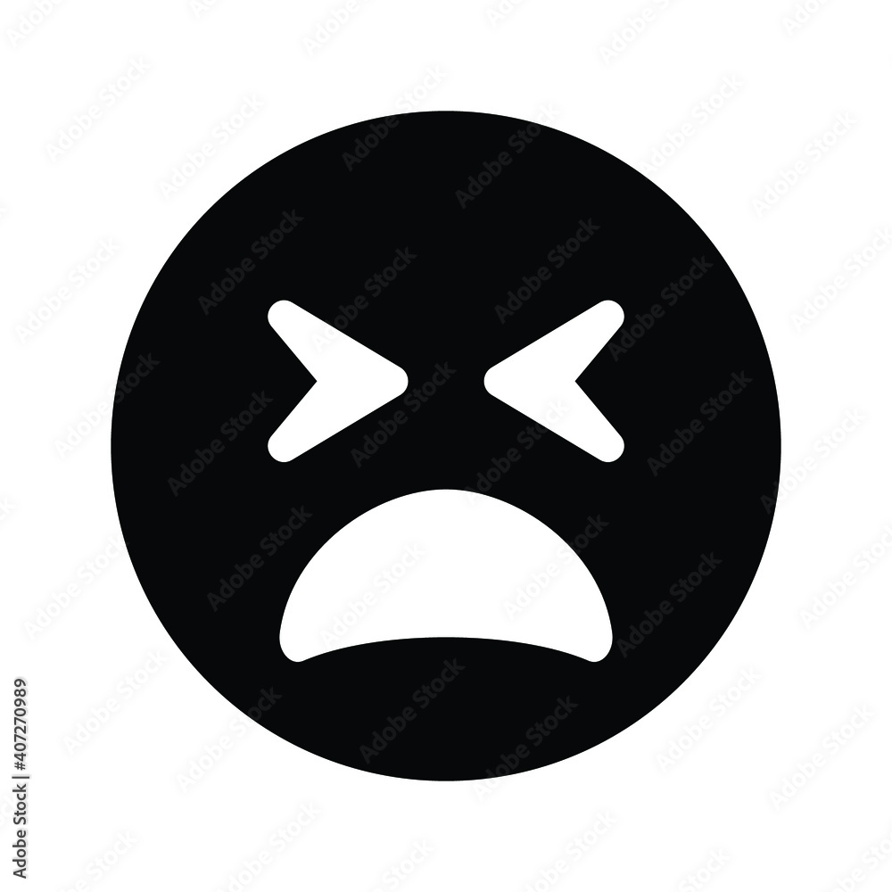 tired face cartoon vector Emoji smile icon symbol Stock Vector | Adobe ...