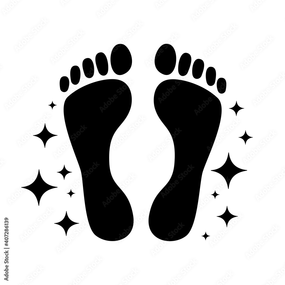 Black silhouette of legs. Trace. Human legs. A symbol of clean, fresh ...