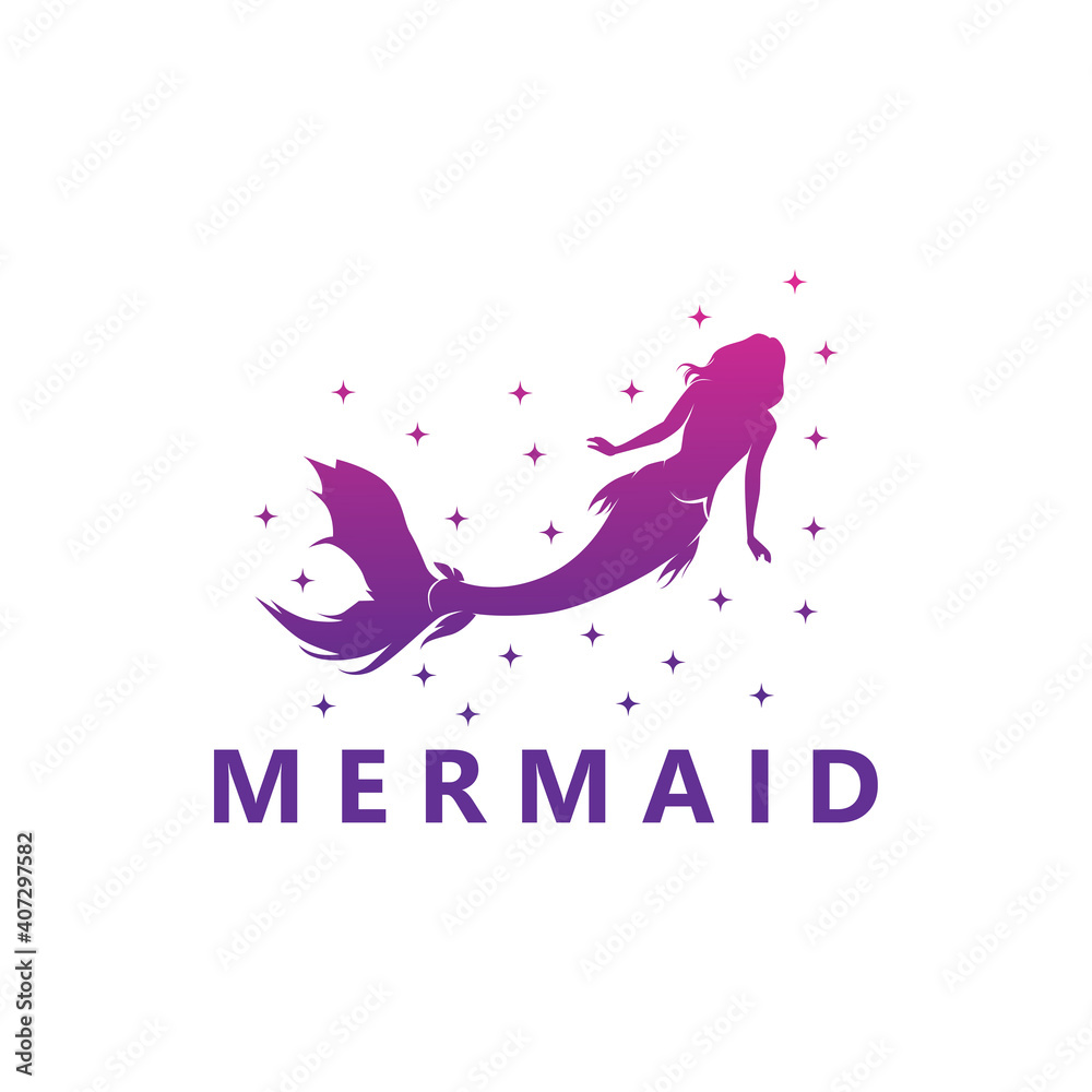 Mermaid logo template design vector Stock Vector | Adobe Stock