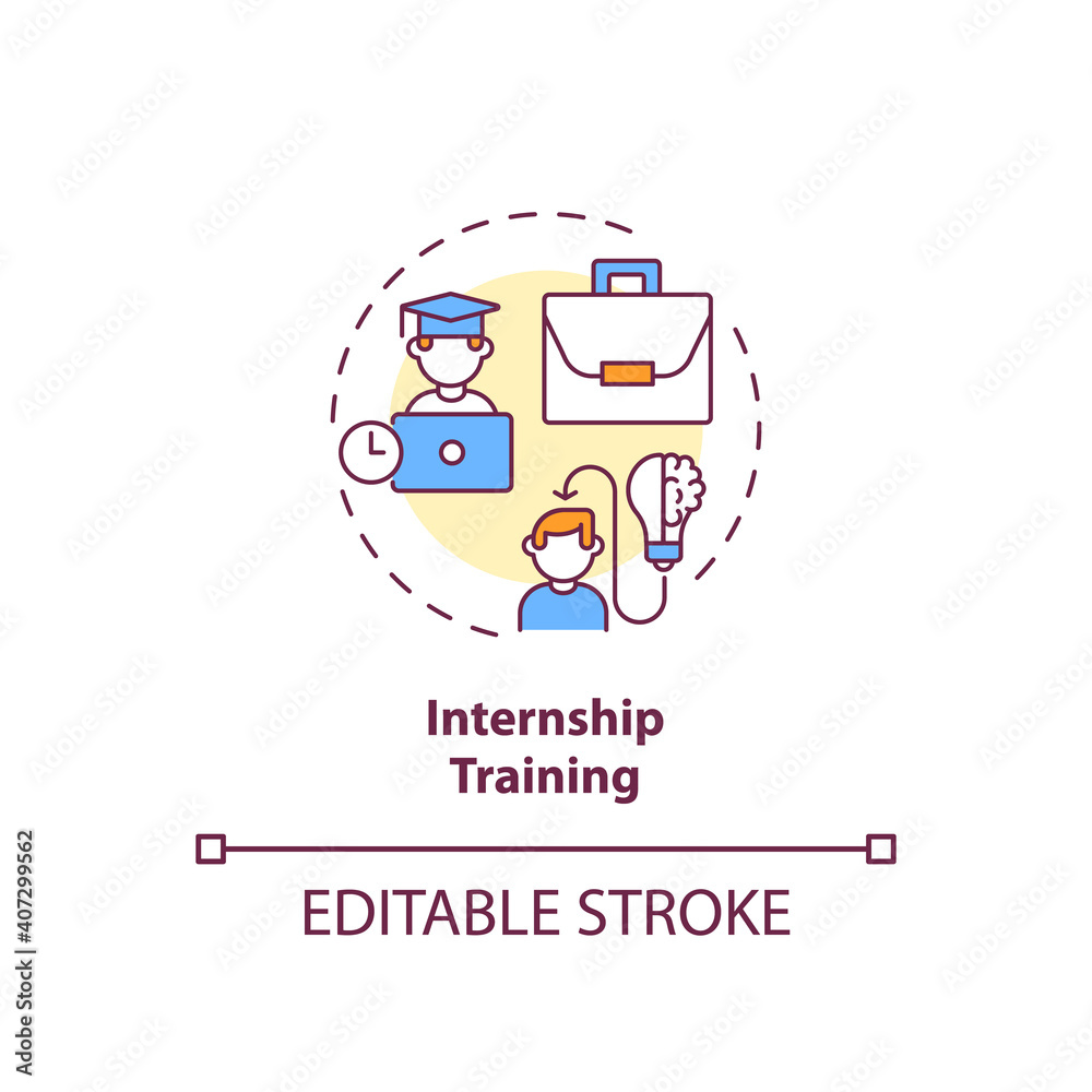 Internship training concept icon. Gaining supervised practical ...