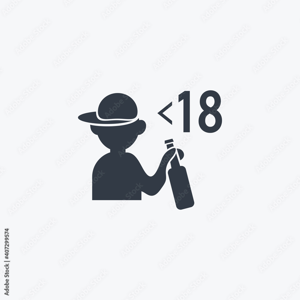 Vecteur Stock Underage drinking icon isolated on clean background ...